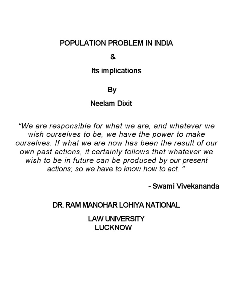 Population Problem in India | PDF | Career & Growth | Self-Improvement