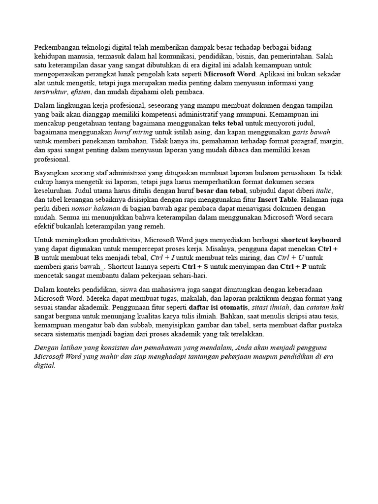 Latihan Mengetik Tik 1 | PDF