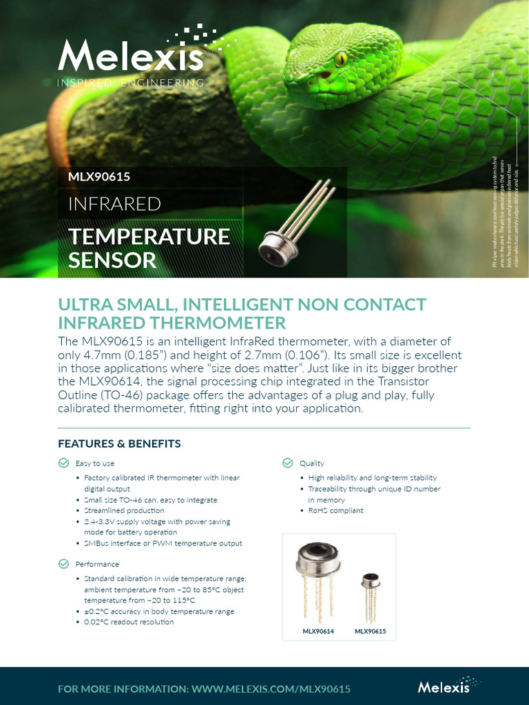 MLX90615 Product Flyer Melexis | PDF | Thermometer | Sensor