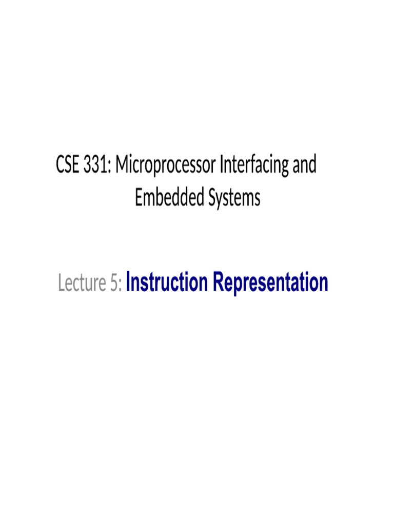 CSE331 L5 ISA Rep MCode Rotated | PDF