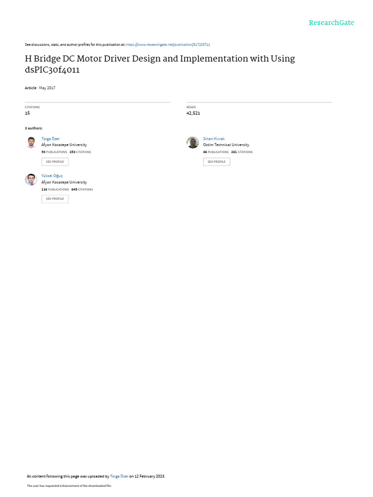 H Bridge DC Motor Driver Design and Implementation | PDF | Electric ...