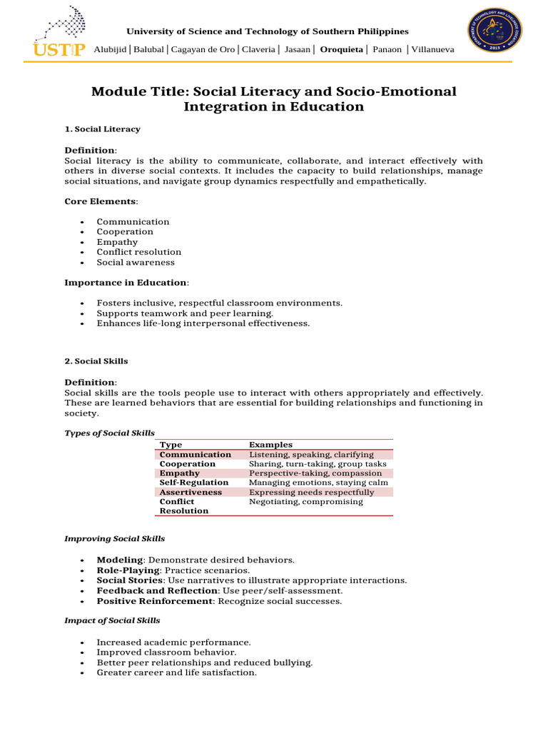 Edu 223 Module 3 Final Period | PDF | Empathy | Social Skills