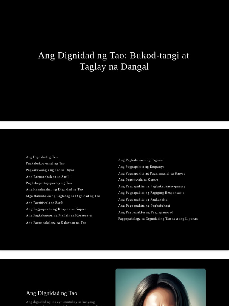 Ang Dignidad NG Tao: Bukod-Tangi at Taglay Na Dangal | PDF