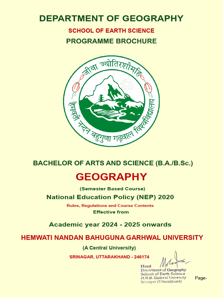 NEP 2020 B.A./B.Sc. Geography Syllabus | PDF | Geography | Earth