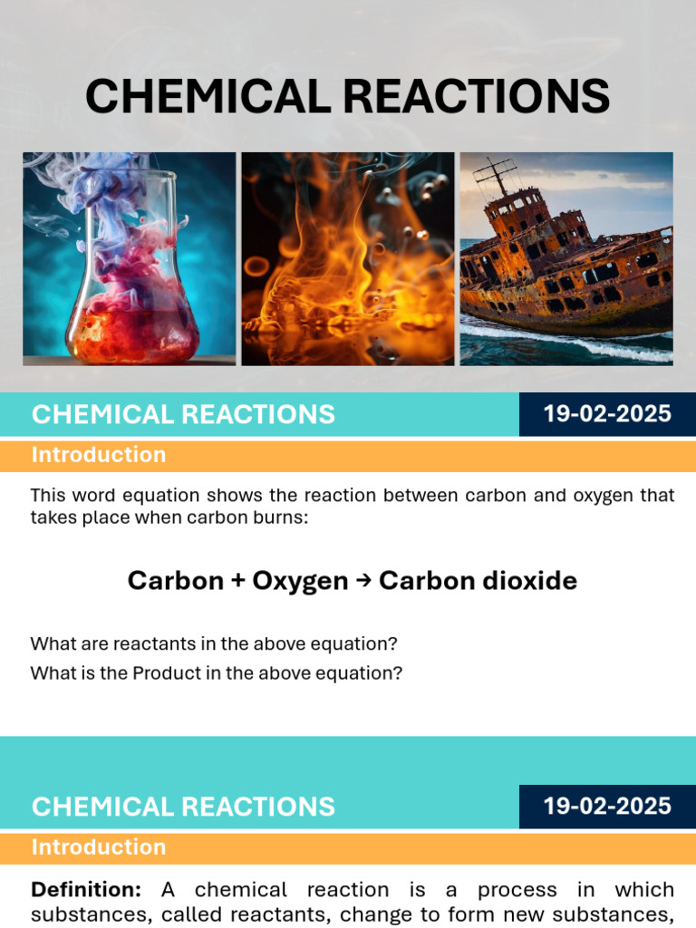 1 Chemical Reactions Presentation | PDF | Combustion | Chemical Reactions