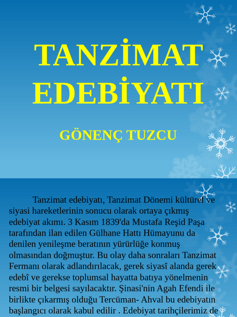 Tanzimat Donemi Slayt | PDF