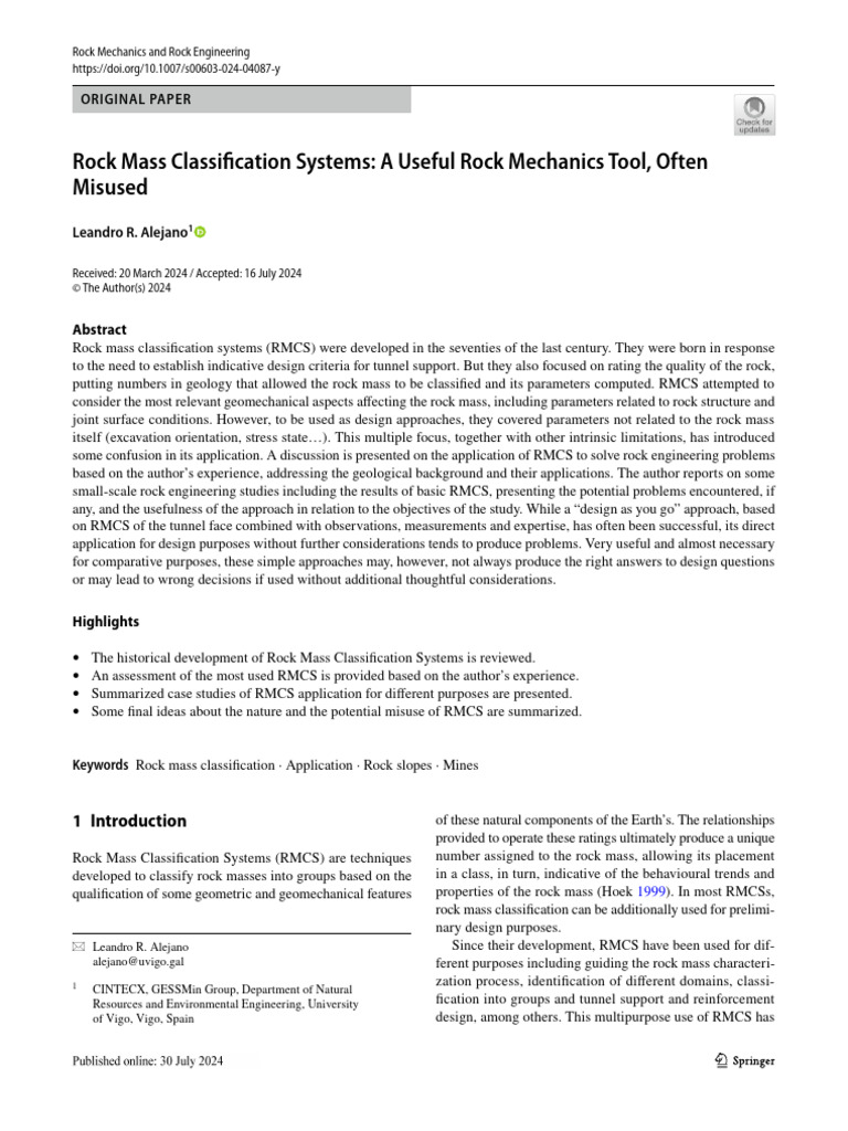 Rock Mass Classification Systems Explained | PDF | Rock (Geology ...