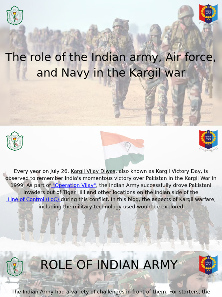 7-The Role of The Indian Army, Navy, and Air Force in The Kargil War | PDF | National Security ...