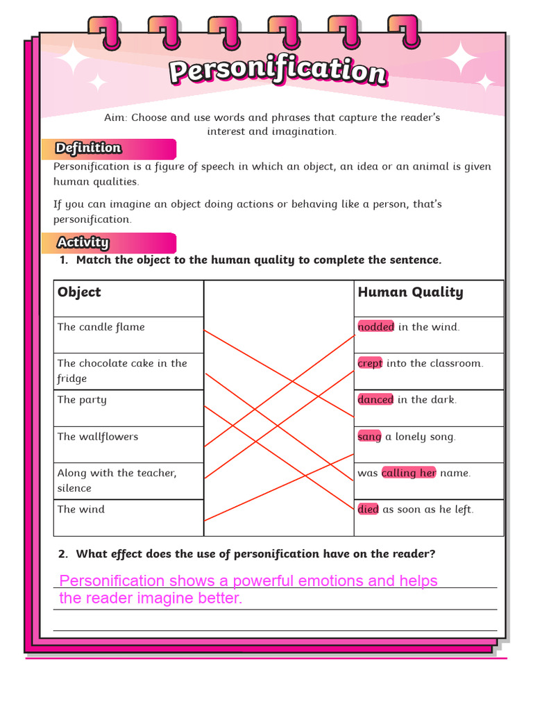 Y5 Figurative Language Personification | PDF