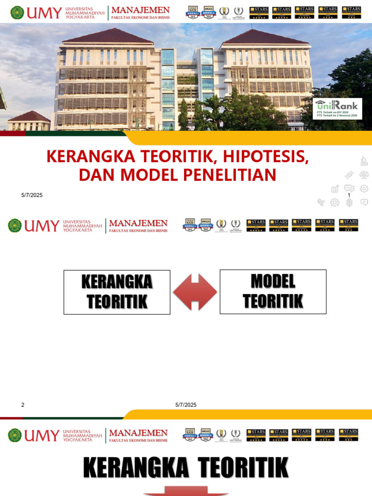 Materi 8 - Kerangka Teoritik, Hipotesis, Model | PDF