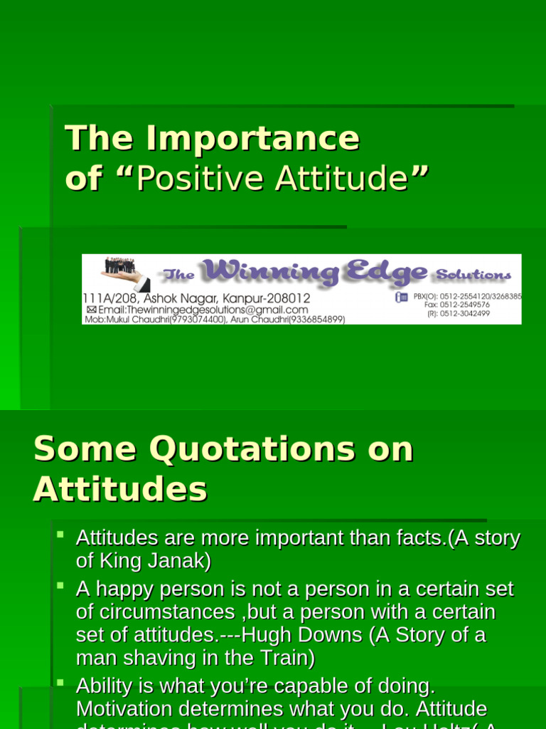 Positive Attitude | PDF