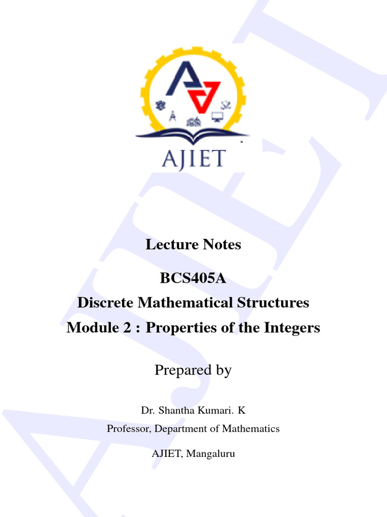 BCS405A DMS - Module 2 Notes | PDF | Mathematical Concepts | Combinatorics