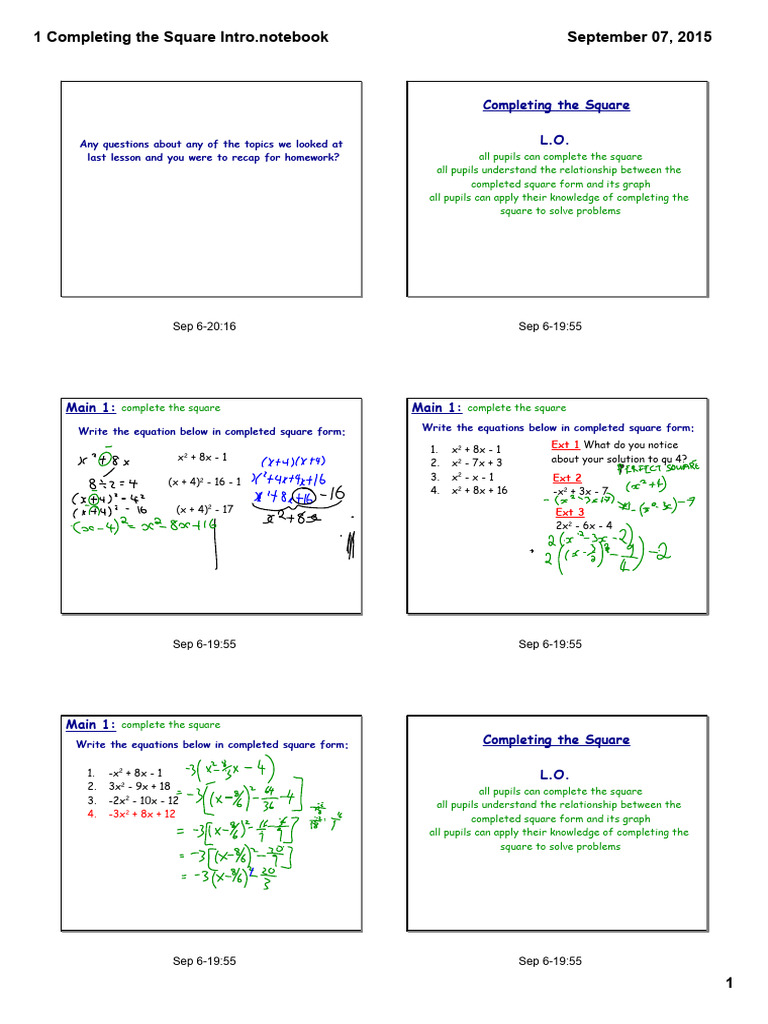 Completing the Square Explained | PDF | Mathematics | Algebra