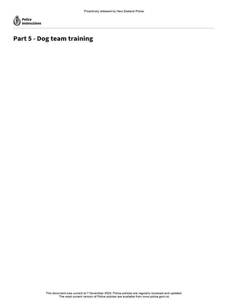 Part 5 Dog Team Training Redacted 071124 | PDF | Certification | Police
