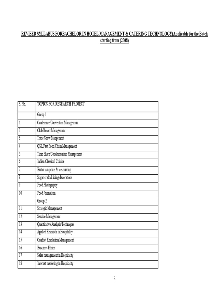 Microsoft Word - Hotel MGNT Syllabus Revised | PDF