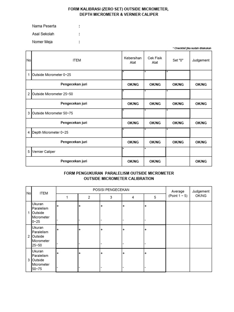 Form Kalibrasi Alat Ukur | PDF | Length | Measuring Instrument