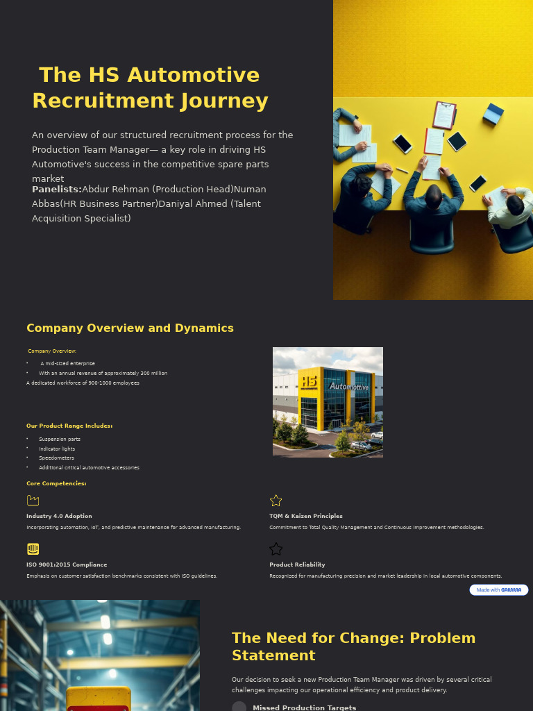 The HS Automotive Recruitment Journey | PDF | Leadership | Performance ...