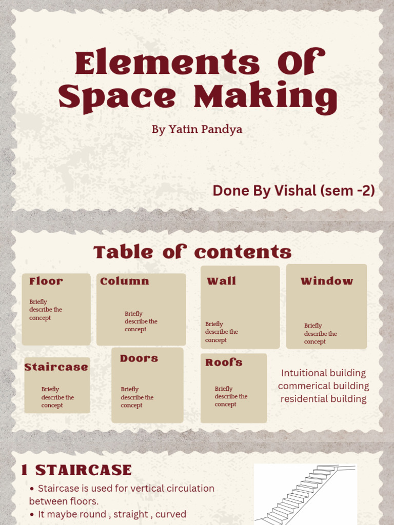 Space Making Elements in Architecture | PDF | Column | Wall