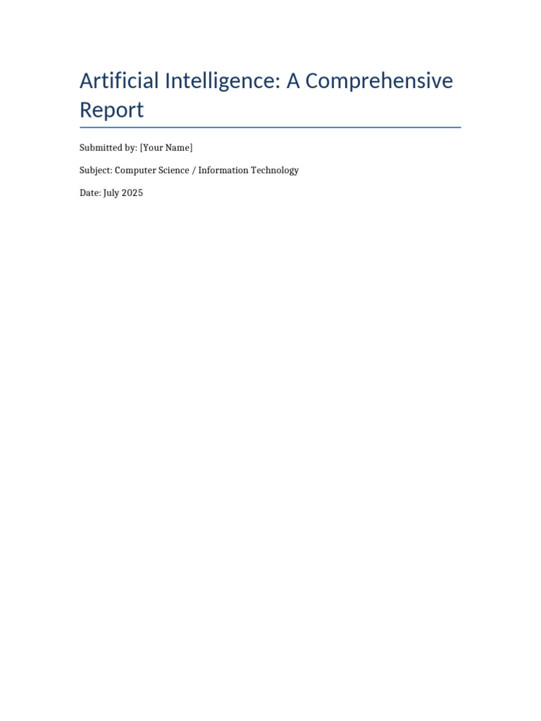 Comprehensive AI Report 2025 | PDF