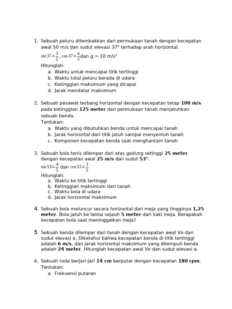 Analisis Gerak Proyektil dan Roda | PDF