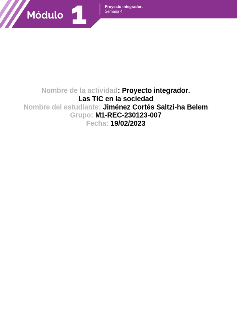 Proyecto Inetgrador Modulo 1 Prepa en Linea Sep | PDF