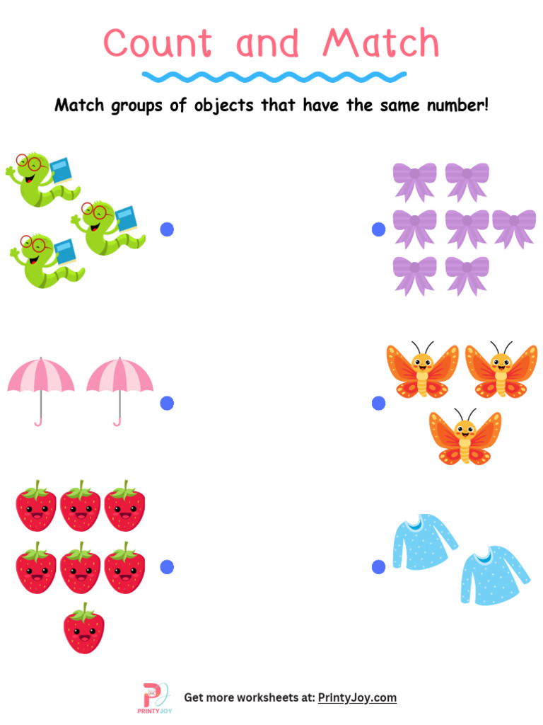 Count and Match Worksheets 1 10 Free Printable | PDF