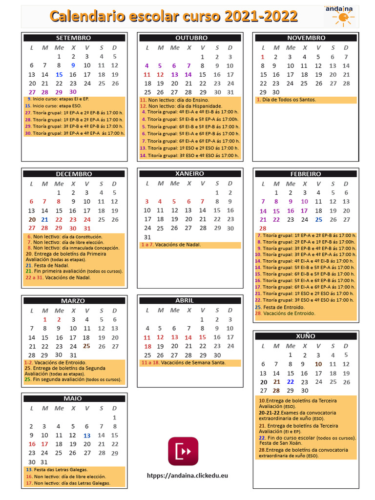 2081 1 Calendario Escolar 2021 2022 | PDF