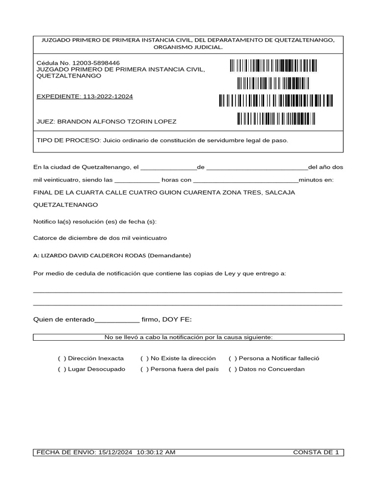 Notificacione Clinica Civil | PDF | Justicia | Crimen y violencia