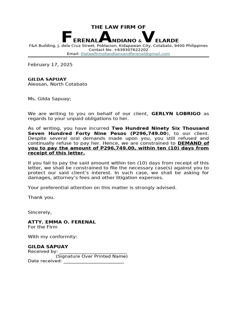 Demand Letter | PDF