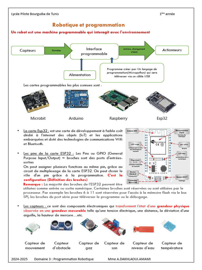 Introduction à la Robotique et Programmation | PDF | Ingénierie ...