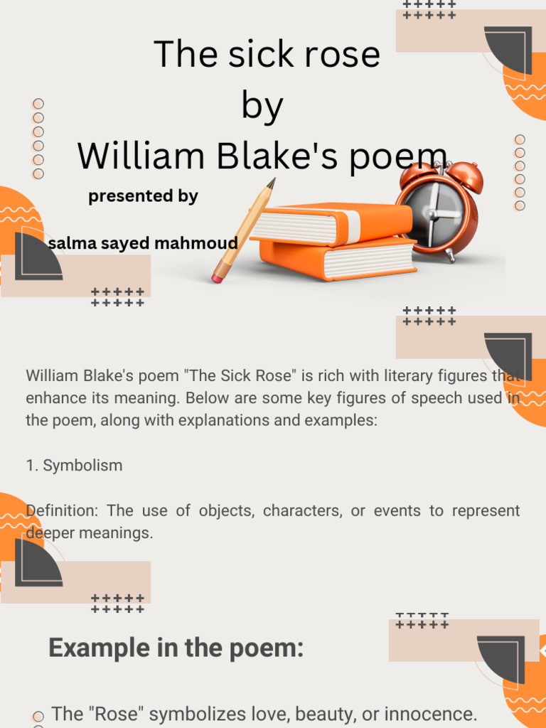 William Blake's Poem The Sick Rose Is Rich With Literary Figures That ...