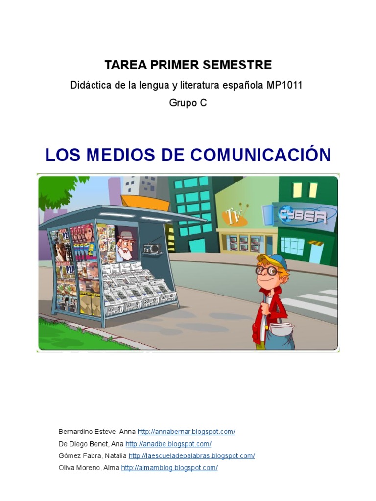 Tarea Primer Semestre. Los Medios de Comunicación | PDF
