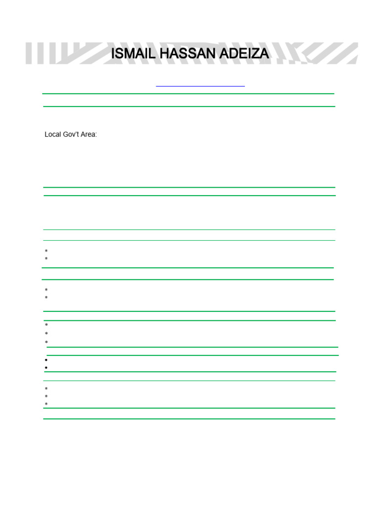 Ismail Hassan Adeiza CV | PDF