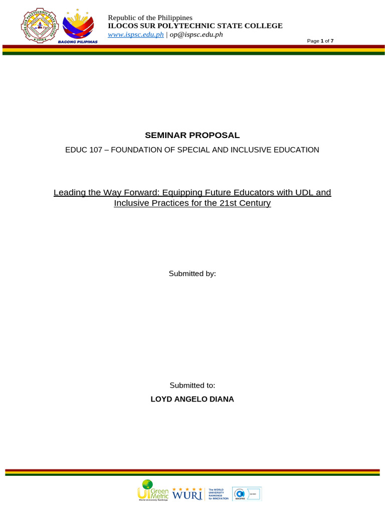 7 Seminar Proposal Template | PDF | Lesson Plan | Learning