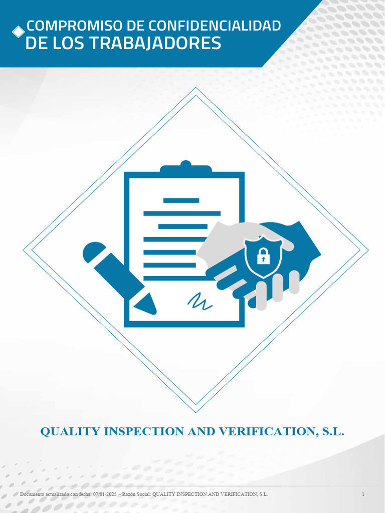 Compromiso Confidencialidad de Rene Rafael Corrales Julio, Quality Inspection and Verification ...