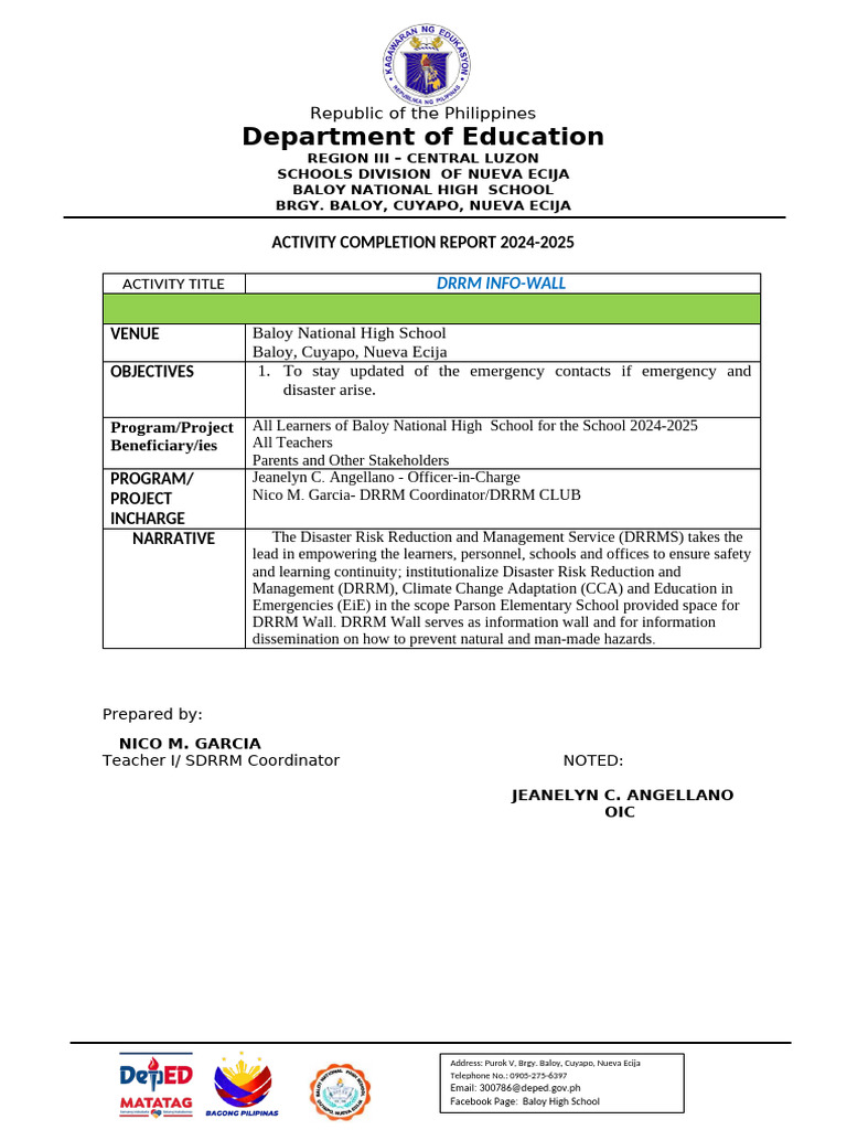 Acr0-Drrm Club 2024-2025 | PDF