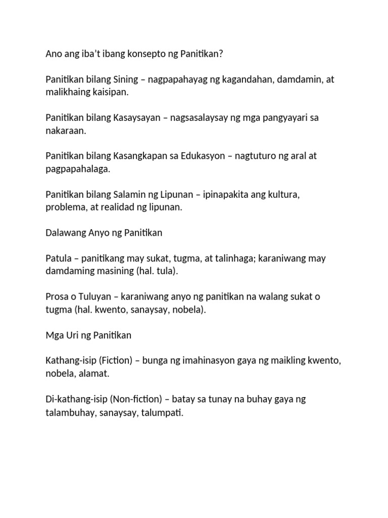 PANITIKAN | PDF