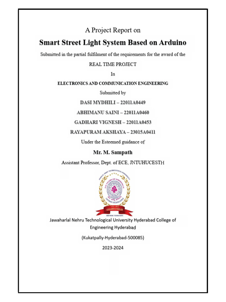 Mini Project Documentation | PDF | Arduino | Street Light