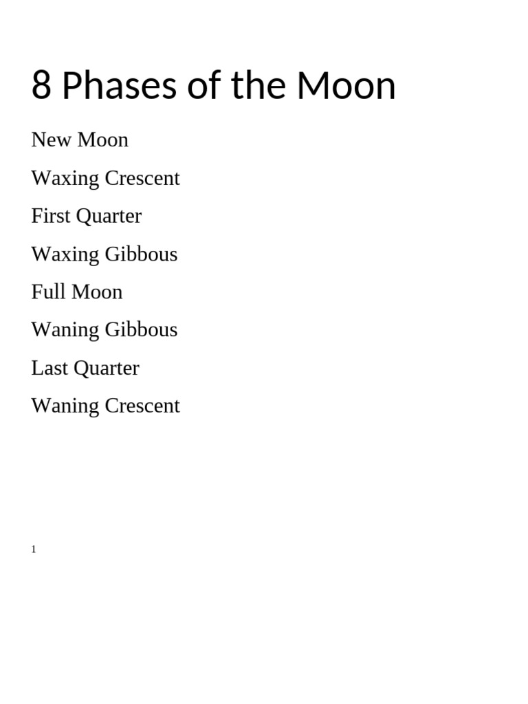 Phases of Moon | PDF