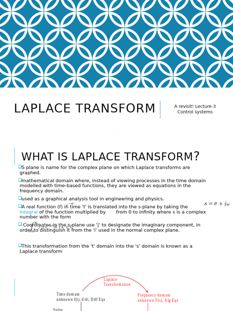 Laplace Transform - Lecture 3 | PDF | Laplace Transform | Mathematical ...