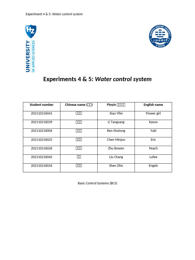 Experiment Report Template | PDF | Control Theory | Applied Mathematics