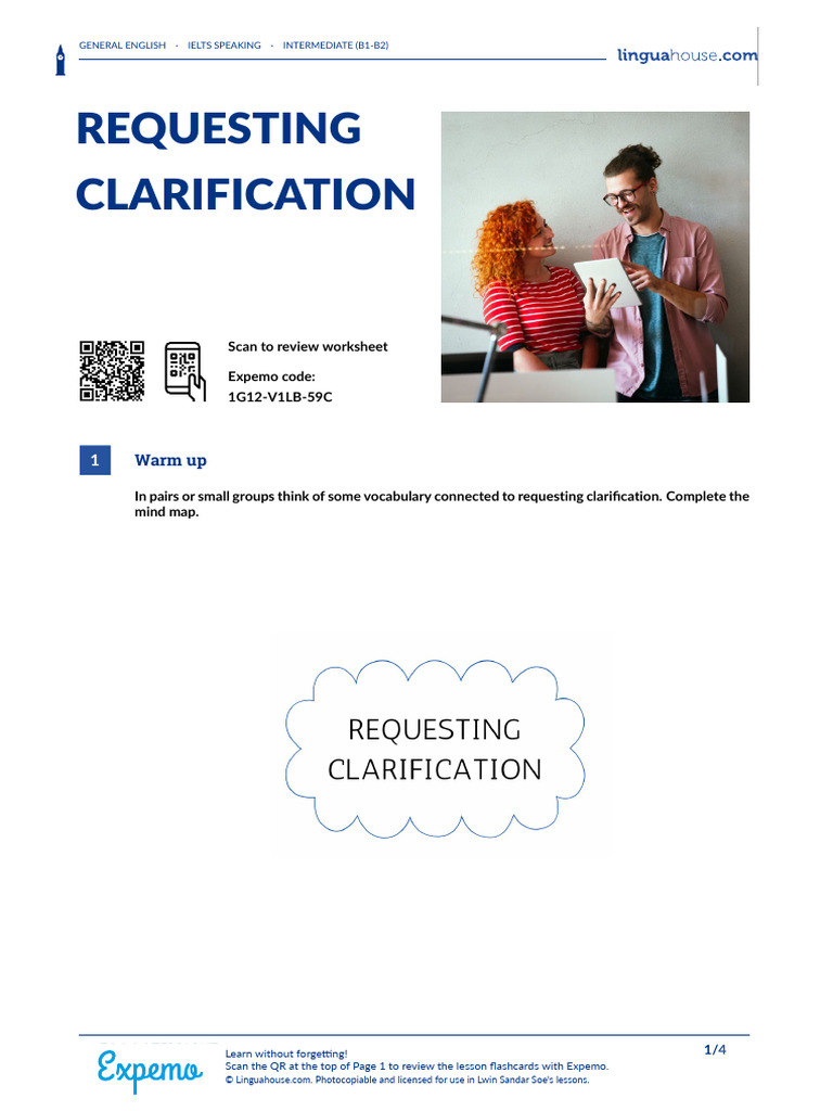 Lesson 4. Requesting Clarification | PDF