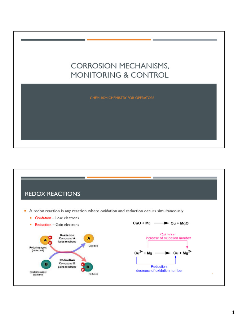 Corrosion, Monitoring & Control v2 | PDF | Corrosion | Redox