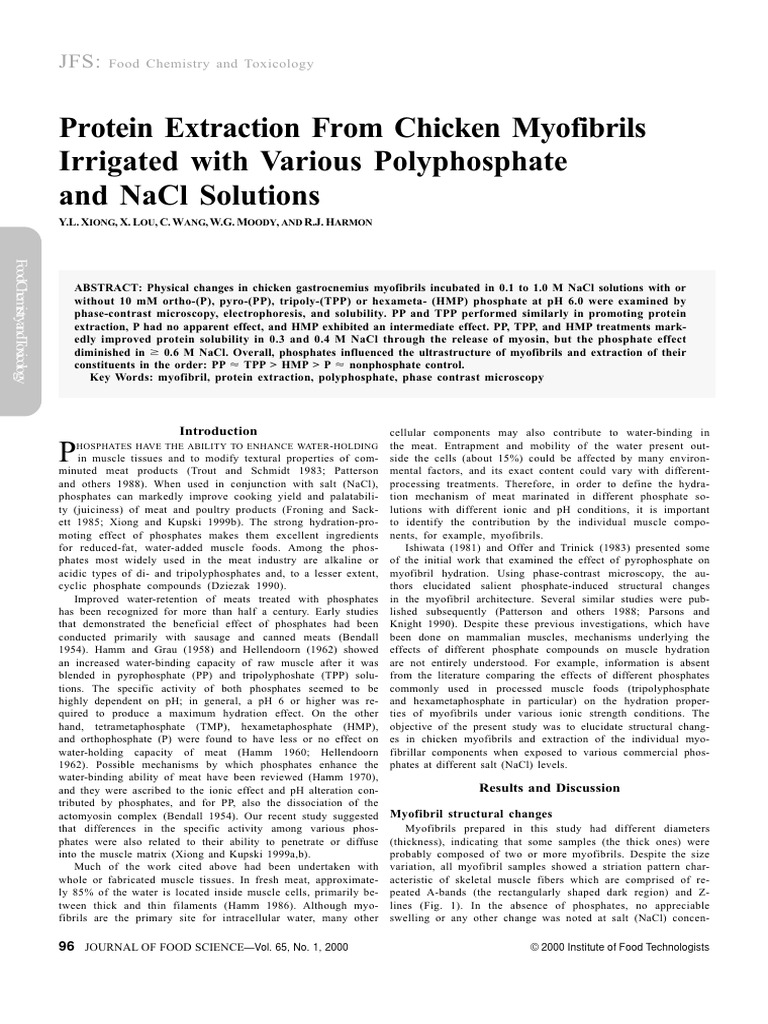 Protein Extraction from Chicken Myofibrils | PDF | Cell Biology