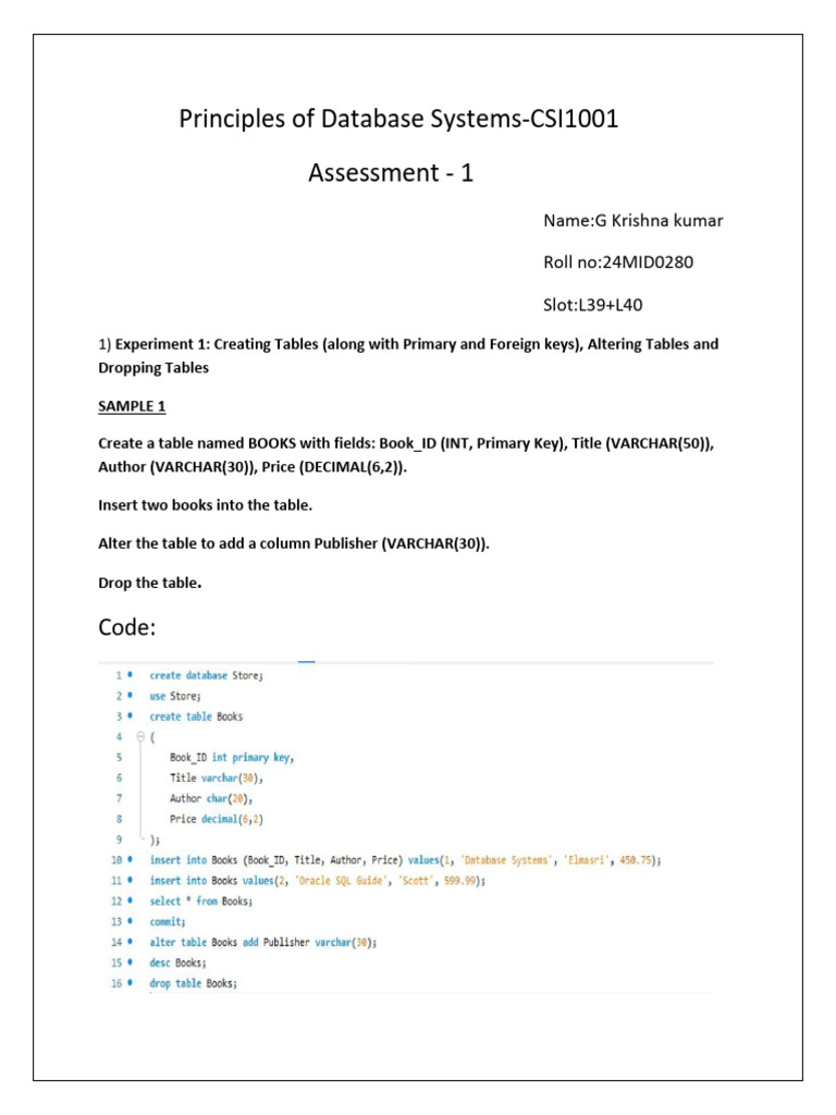 Principles of Database Systems No Border | PDF