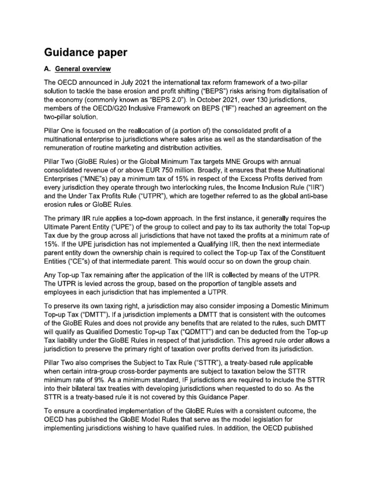 Pillar 2 Guidance Document | PDF