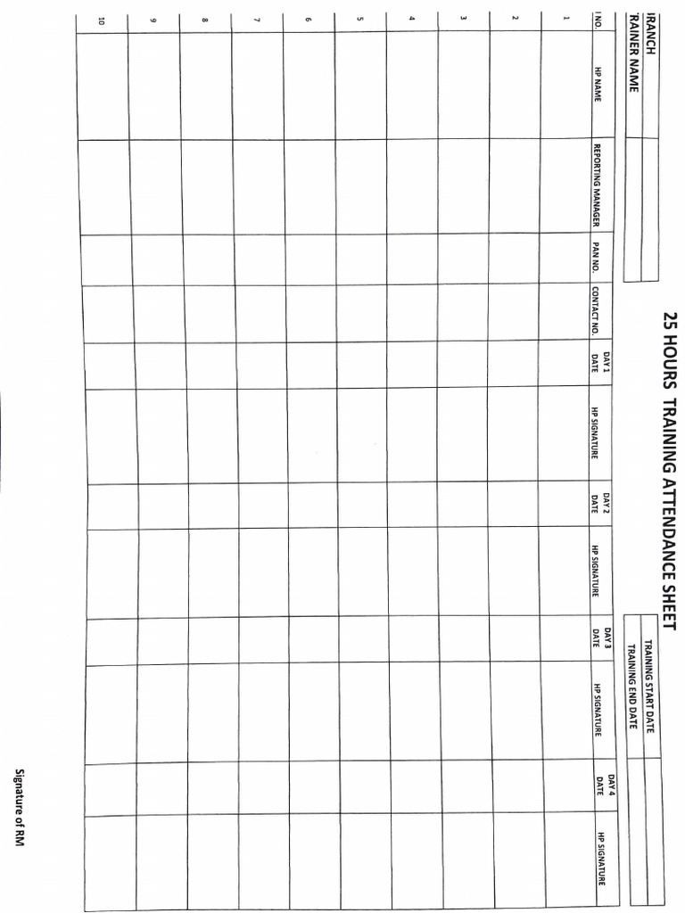 Training Sheet | PDF