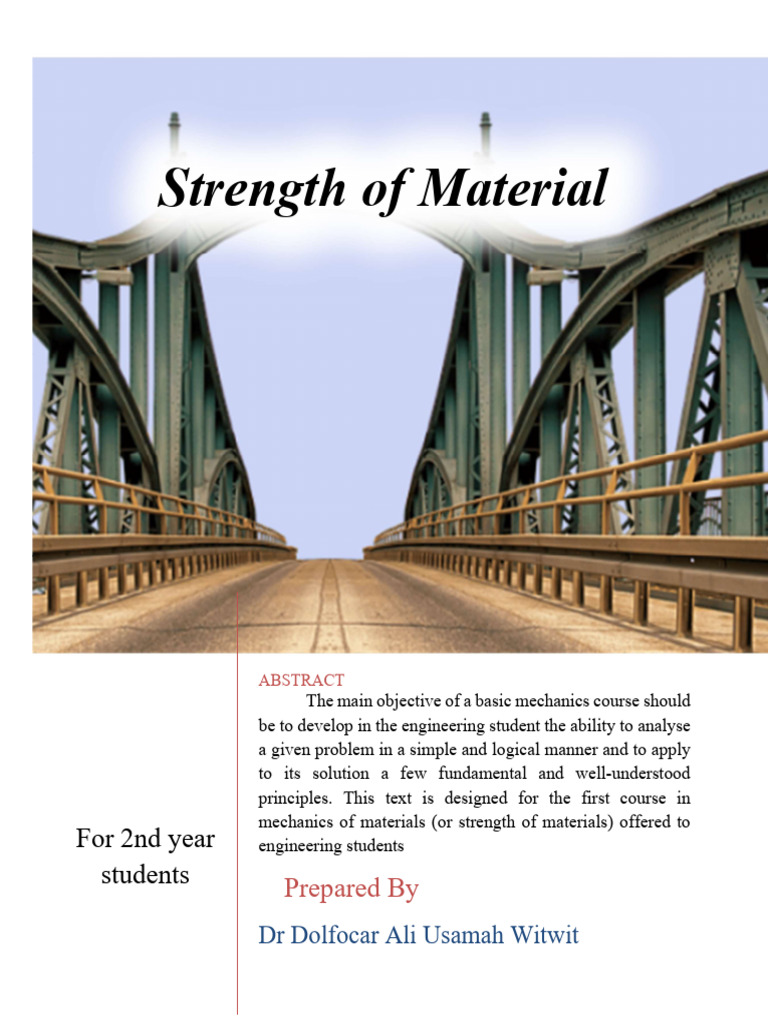 Strength of Materials Lec 1 | PDF | Pascal (Unit) | Stress (Mechanics)
