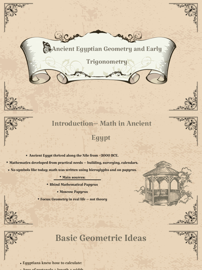 Ancient Egyptian Geometry and Trigonometry | PDF | Mathematics | Geometry