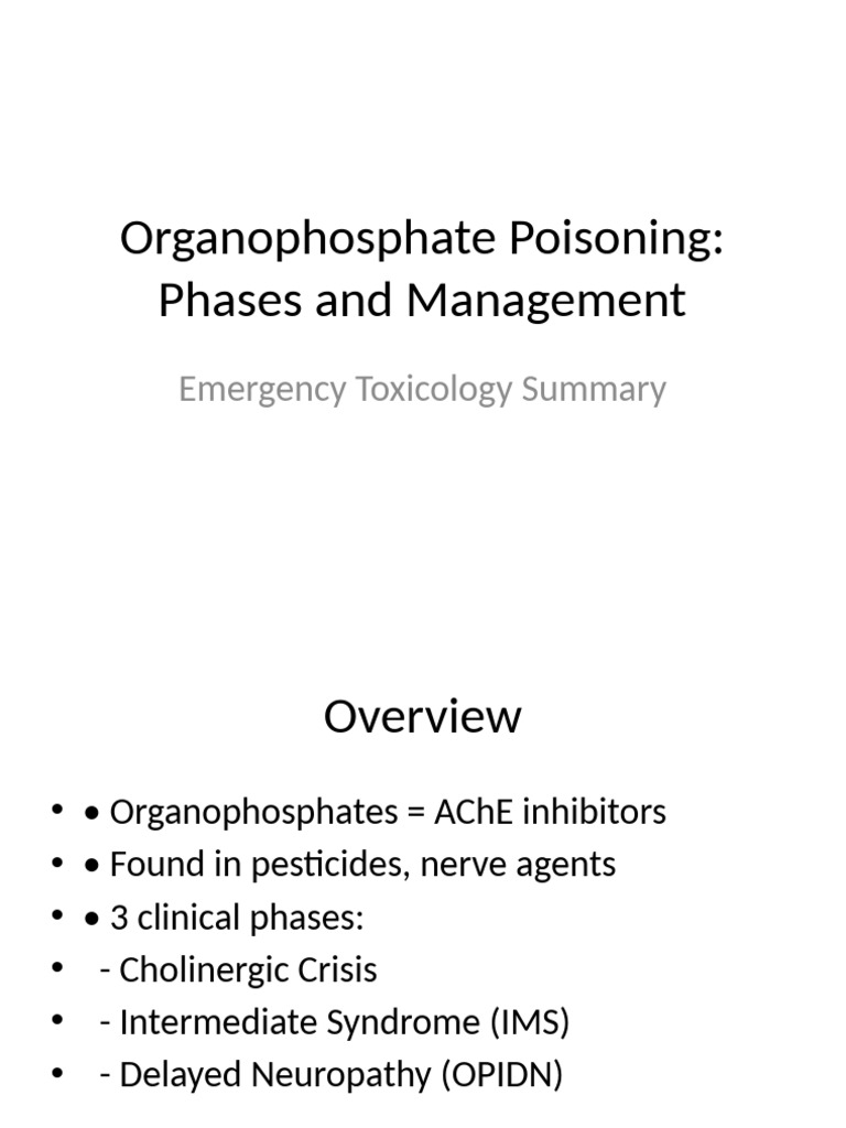 Organophosphate Poisoning Management Guide | PDF